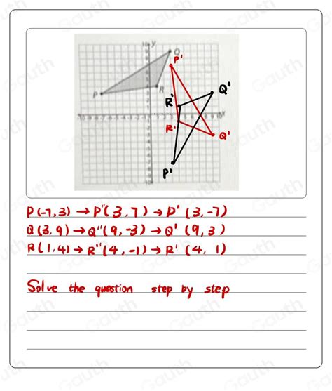 Solved 》 Listen Lucy Draws Pqr On The Coordinate Plane Shown Below She Rotates The Triangle 90
