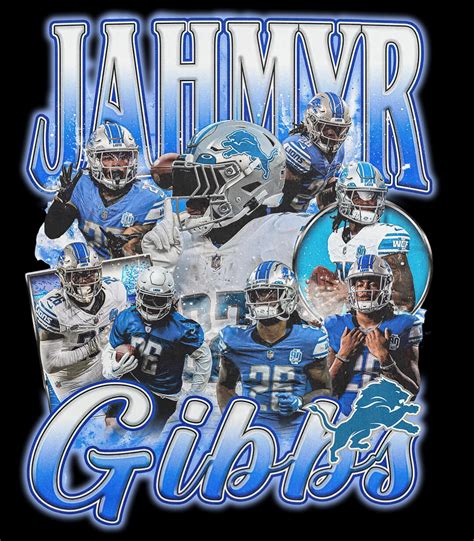 Jahmyr Gibbs Png High Quality Football Vintage Graphic Digital Vintage