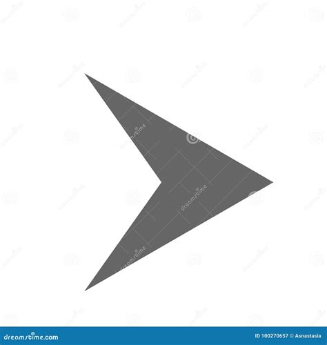 Pointer Arrow In Modern Flat Style Arrow Button Isolated On White