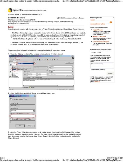 Netbackup Step By Step Procedure On How To Import From Gui Pdf