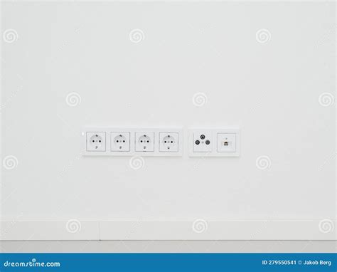 Modern Sockets In The Wall Multifunctional Socket With Internet Connection Stock Image Image