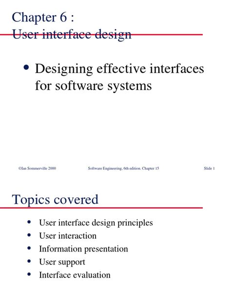 Chapter 6 User Interface Design Designing Effective Interfaces For Software Systems Pdf