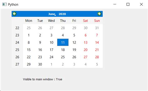Pyqt5 Qcalendarwidget Checking If It Is Visible To Its Ancestor