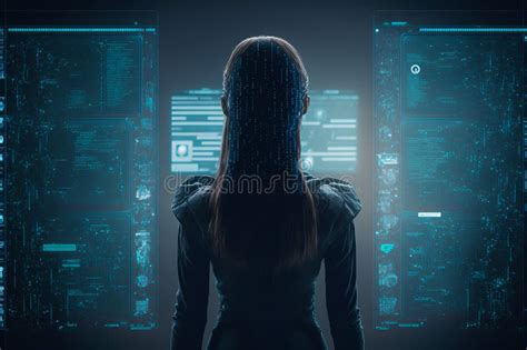 Female Hacker In Virtual World Generative Ai Stock Illustration Illustration Of Criminal