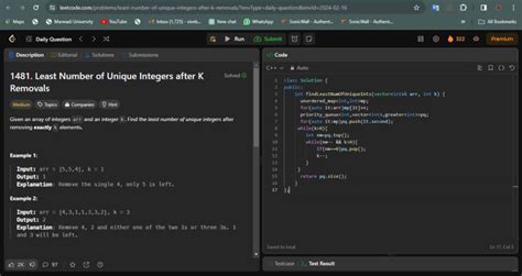 Day 272 Of Leetcode Challenge On K Removals Vivek Kumar Posted On The