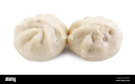 Delicious Bao Buns Baozi Isolated On White Stock Photo Alamy