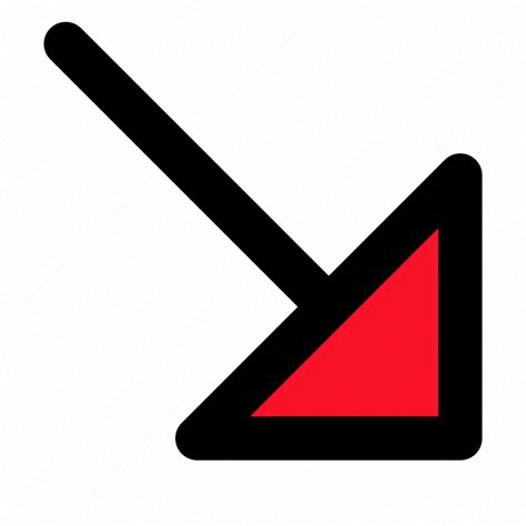 Right Down Arrow Bottom Diagonal Icon Download On Iconfinder