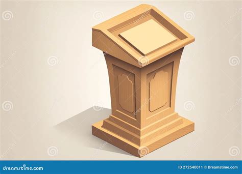 Template For A Blank Wooden Lectern Including An Example Stock Illustration Illustration Of