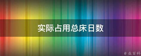 实际占用总床日数 业百科