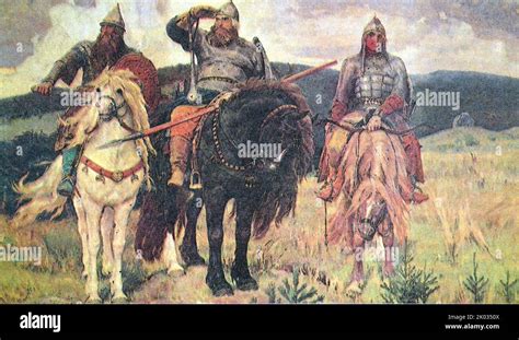 Three Bogatyrs Artist V M Vasnetsov Three Bogatyrs Dobrynya