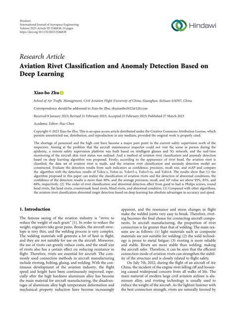 Pdf Aviation Rivet Classification And Anomaly Detection Based On Deep Learning