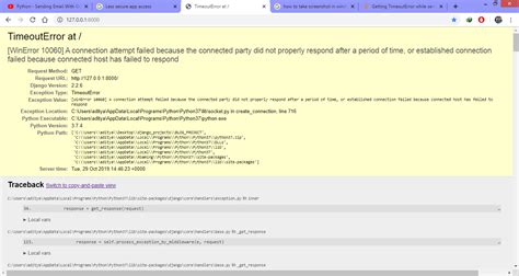 Timeouterror When Trying To Send Email In Django Stack Overflow