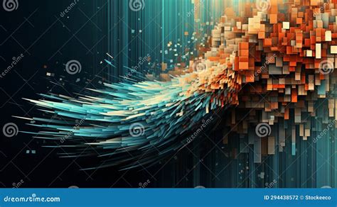Algorithmic Art Wallpaper With Abstract Circuit Design Royalty Free Cartoon