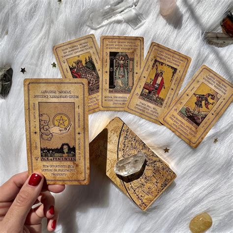 Tarot Card Deck For Beginners With Keywords With Guidebook Antique