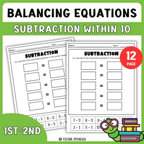 Balancing Equations Worksheet Addition And Subtraction Within 10