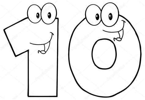 Outlined Number Ten Stock Vector By ©hittoon 61085061