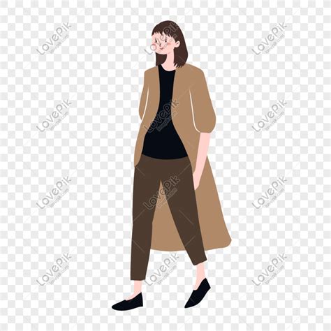 손으로 그린 만화 벡터 플랫 최소한의 전문 여성 Png 일러스트 무료 다운로드 Lovepik