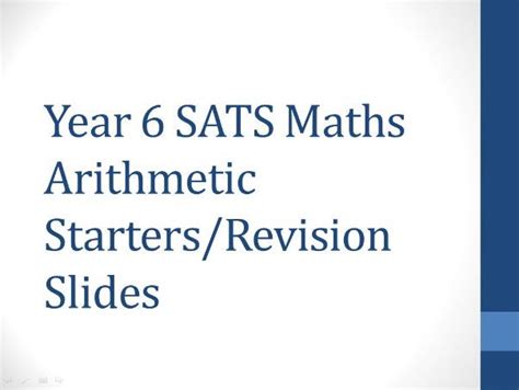 Year 6 Maths Arithmetic Sats Starters Or Revision Slides Teaching Resources