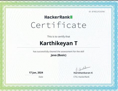 i m happy to share that i ve obtained a new certification java basic from hackerrank