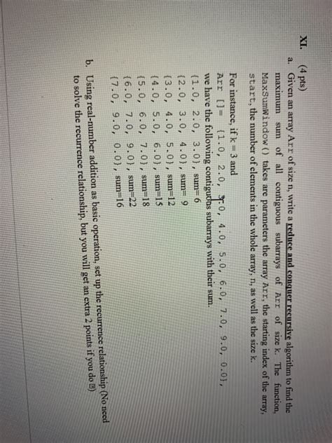 solved xi 4 pts a given an array arr of size n write a