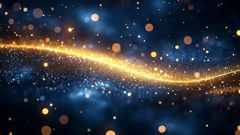 Mesmerizing Cosmic Beauty Shimmering Particles And Waves Of Light Dance Against Dark Backdrop
