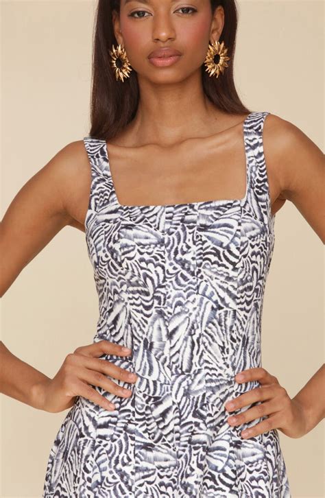 Avec Les Filles Floral Linen Blend Fit And Flare Midi Dress Nordstromrack