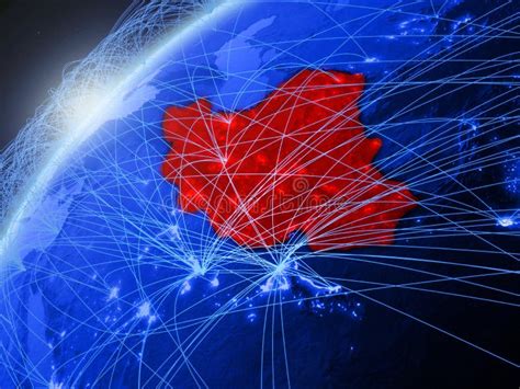 Iran On Blue Earth With Network Stock Illustration Illustration Of World Travel 134632147