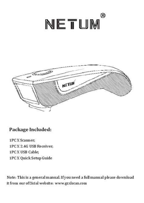 Guangzhou Netum Electronic Technology Co Ltd C100 Barcode Scanner User Manual
