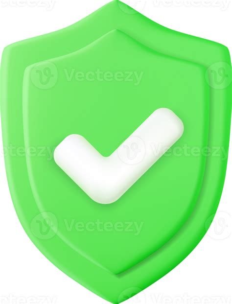 3d Shield Protected Icon With Check 38963309 Png