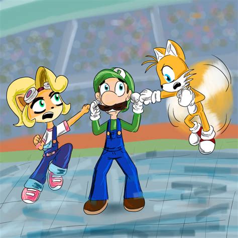 Coco Bandicoot Y Tails Vs Luigi By Fioreandresr On Deviantart