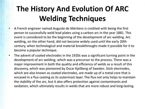 Ppt The History And Evolution Of Arc Welding Techniques Powerpoint Presentation Id 12873869