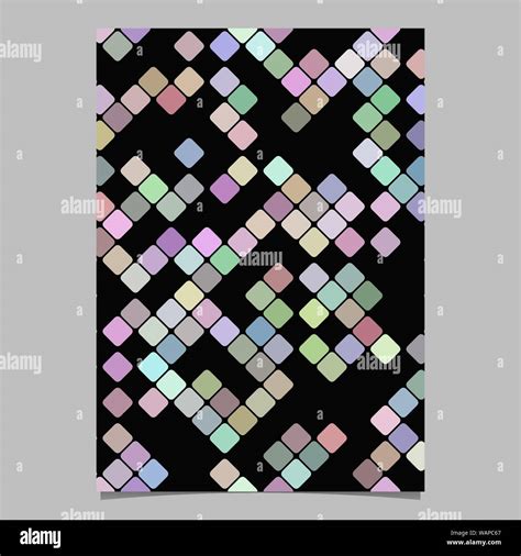 Colorful Geometric Diagonal Rounded Square Mosaic Pattern Brochure Background Template Stock