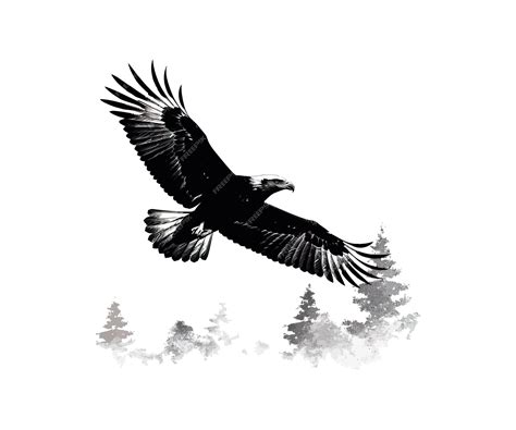Premium Vector Bald Eagle Silhouette Isolated Vector Illustration Design