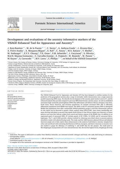 Pdf Development And Evaluations Of The Ancestry Informative Markers Of The Visage Enhanced
