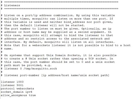 how to enable websockets in mosquitto mqtt broker