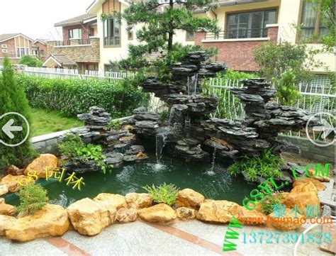 鱼池景观石头 石头鱼池图片欣赏 石头养鱼池 大山谷图库