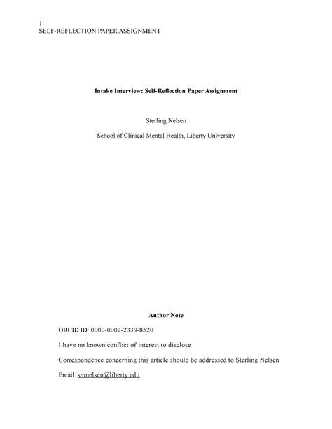 couc 521 intake interview self reflection paper assignment self