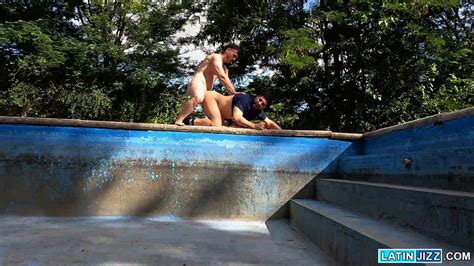 Liam Cox And Luke Ryder Have Some Fun In The Sun By The Pool