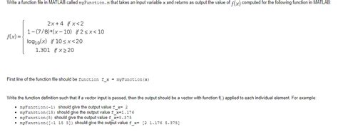 Solved Write A Function File In Matlab Called Myfunctionm