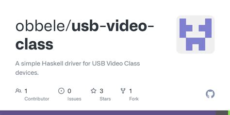 GitHub Obbele Usb Video Class A Simple Haskell Driver For USB Video Class Devices