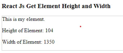 React Js Get Element Height And Width