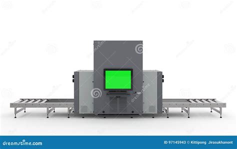 Airport Security Checkpoint Stock Illustration Illustration Of Inspection Scan 97145943
