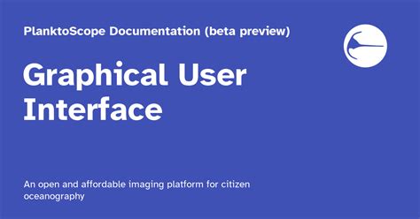 Graphical User Interface Planktoscope Documentation Beta Preview