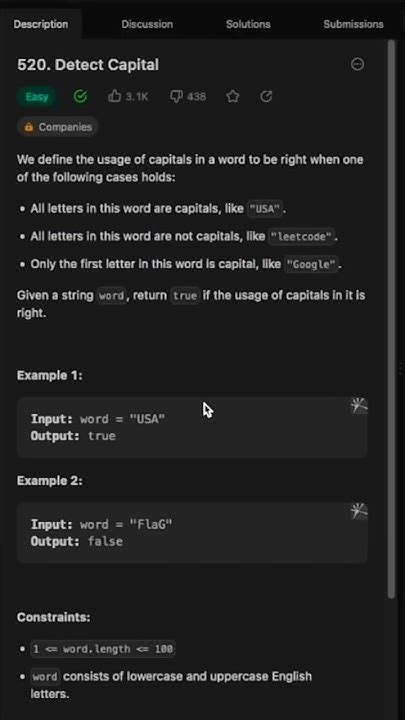 Detect Capital Leetcode 520 • Python One Line Solution • Software Engineer Interview Question