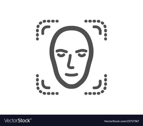 Face Detection Icon Head Recognition Sign Vector Image