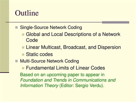 Ppt Network Coding Theory Consolidation And Extensions Powerpoint