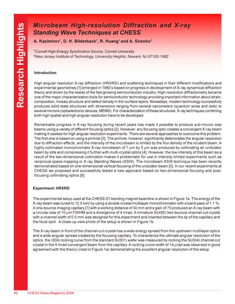 Pdf Microbeam High Resolution Diffraction And X Ray Standing Wave Techniques