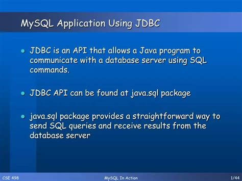 Ppt Mysql Application Using Jdbc Powerpoint Presentation Free Download Id5867798