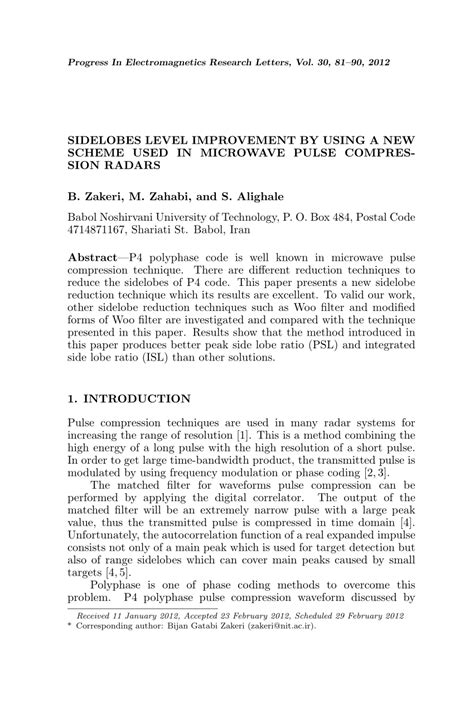 Pdf Sidelobes Level Improvement By Using A New Scheme Used In