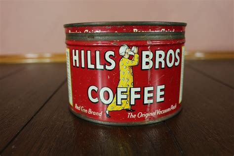 1969 Hills Bros Coffee Tin Can One Pound Regular Grind Display Prop